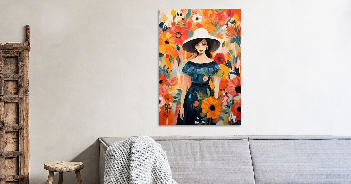 Bloementuin van De Mooiste Kunst op canvas, behang en meer